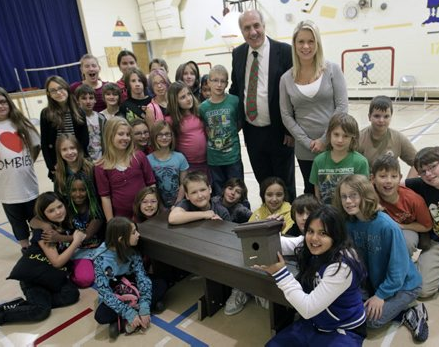 Winnipeg General Byng School welcomes the first bench created from ...